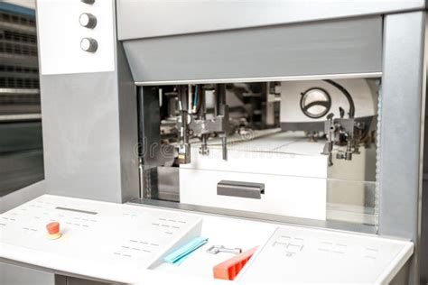 A Part Of The Offset Printing Machine Stock Image Image Of Print Buttons