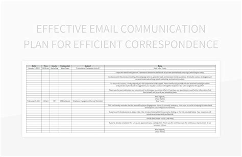 effective email communication plan for efficient correspondence excel
