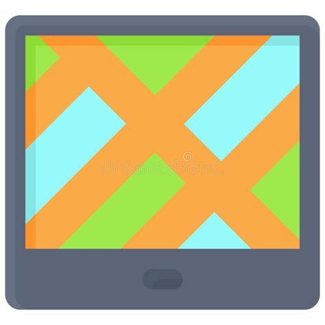 Map On Tablet Icon Location Map And Navigation Vector Stock Vector Illustration Of Icon Flat