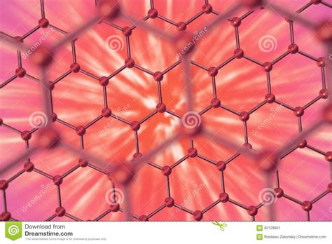 Rendering Nanotechnology Hexagonal Geometric Form Close Up Concept Graphene Atomic Structure