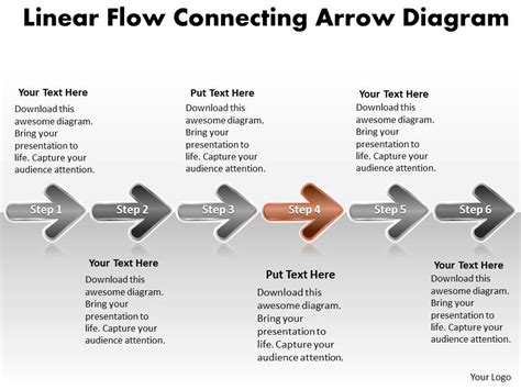 business powerpoint templates linear flow connecting arrow diagram