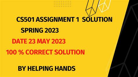 Cs501 Assignment 1 Solution Spring 2023 By Helping Handsversion