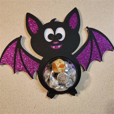 Bat Candy Holder Halloween Candy Holder Template Diy Trick Or Treat Svg Cricut Cut File Etsy