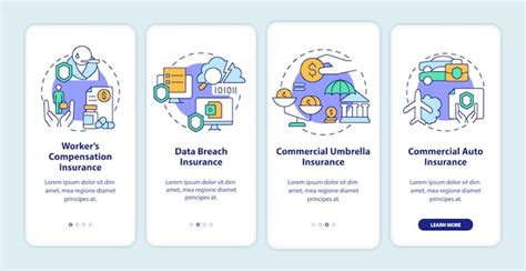 Premium Vector Coverage Types Onboarding Mobile App Screen