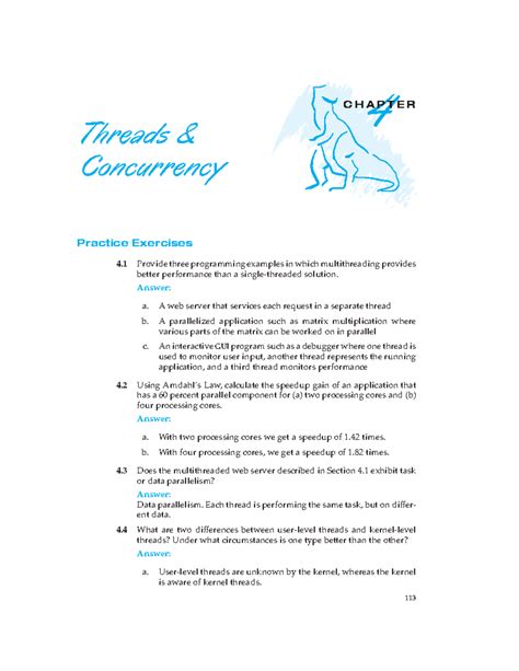 Thredi Threads And Multithreading 4 C H A P T E R Threads And Concurrency Practice Exercises 4