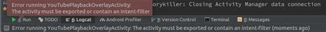 android error with youtube player activity stack overflow