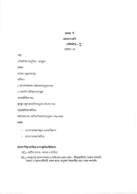 Wbchse Class 12 Bengali Syllabus 2024 Pdf West Bengal Board Class 12 Syllabus For Bengali