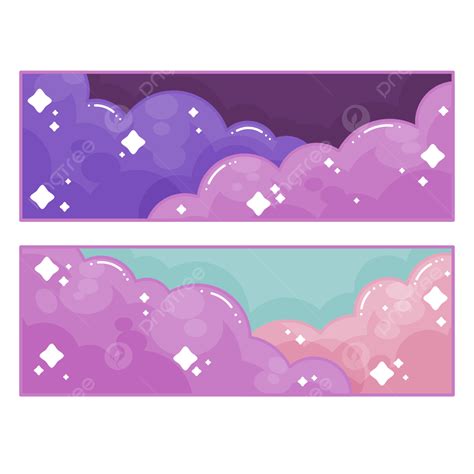 Cute Colorful Fantasy Clouds Box Frame Illustration Fantasy Cloud