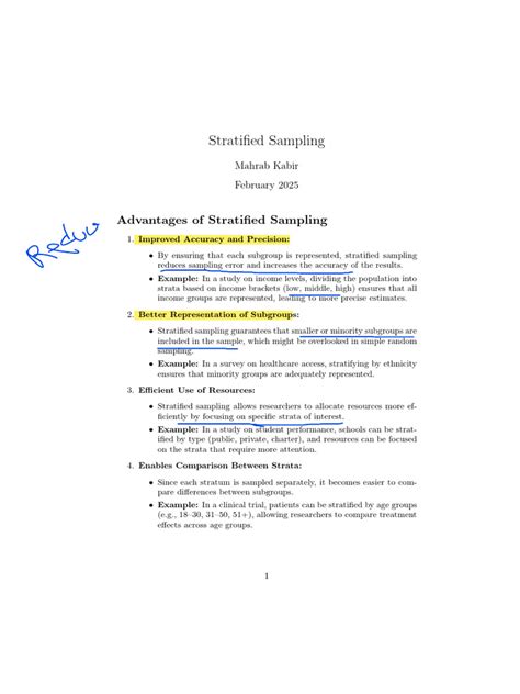 Advantages And Disadvantage Of Stratified Sampling Pdf Sampling
