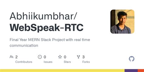 GitHub Abhiikumbhar WebSpeak RTC Final Year MERN Stack Project With Real Time Communication