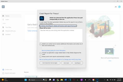 Fresco Keeps Crashing Windows Adobe Support Community 13713032