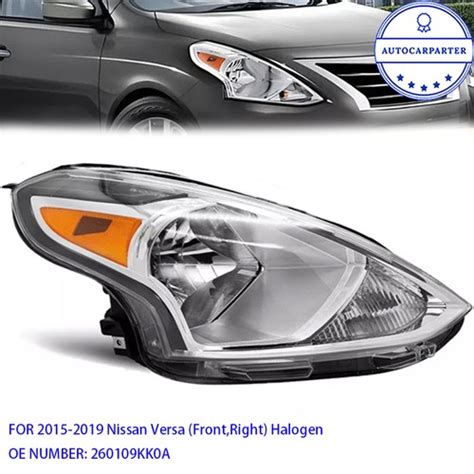 For 2015 2019 Nissan Versa Right Passenger Side Headlight Headlamp
