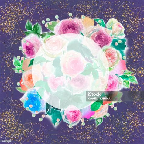 분홍색과 살구 색깔의 장미 꽃잎과 피에르 드 론사드 꽃 화환과 수채화 메시지 카드 일러스트 레이 션 개화기에 대한 스톡 벡터 아트 및 기타 이미지 Istock