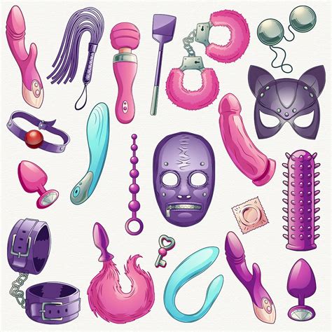 Sex Toys Clipart Intimate Toy Sex Play Dildo Clipart Plug Flogger Fetish Clip Art Phallus
