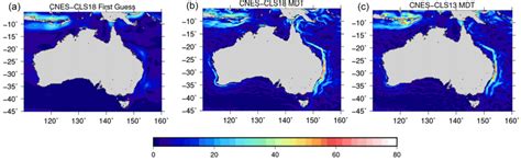 Mean Geostrophic Velocities Around Australia In The Cnes Cls18