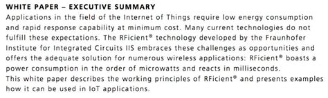 Whitepaper Rficient® Ultra Low Power Receiver Unleashing The Full