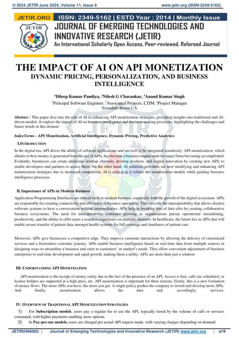 Pdf The Impact Of Ai On Api Monetization Dynamic Pricing