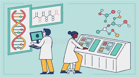 Scientists Collaborating Analyzing Data In A Research Lab Vector