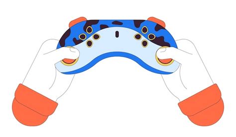 Premium Vector Holding Gamepad Linear Cartoon Character Hands