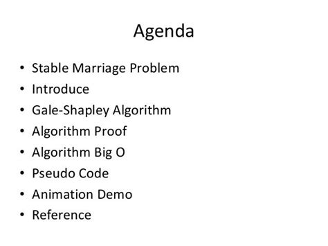 The Gale Shapley Algorithm