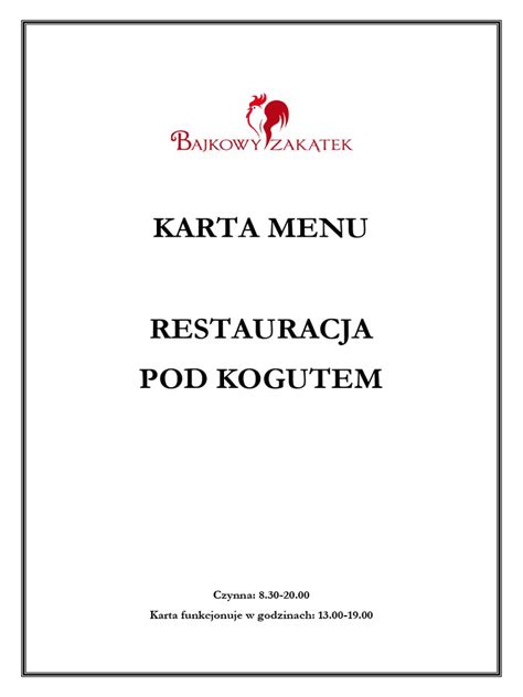 Karta Menu 2023 Pdf