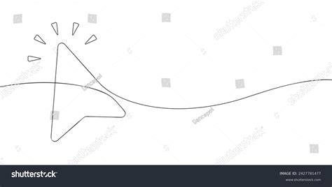 Single Line Drawing Cursor Continuous Line Stock Vector Royalty Free