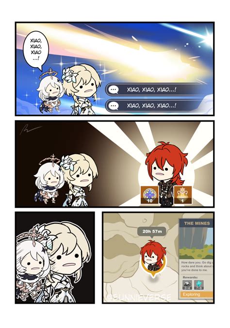 Lumine Paimon And Diluc Genshin Impact Drawn By Eunnieverse Danbooru