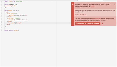 Uncaught ParseError CSS Parsing Error At Line Char Unrecognized Character Issue