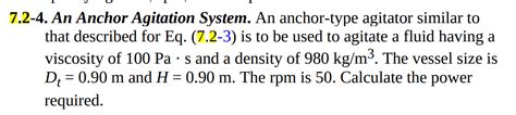 Solved An Anchor Agitation System An Anchor Type Chegg Com