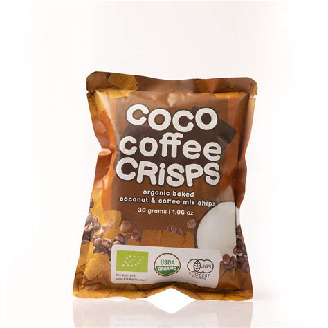 Coco Crisps Organic Baked Coconut Chips Coffee 30g Healthy Options