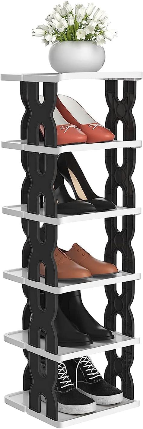 Schmales Schuhregal Mit 6 Ebenen Kleines Vertikales Schuhregal Platzsparender Freistehender