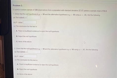 Solved Problem 3 1 Point A Random Sample Of 100