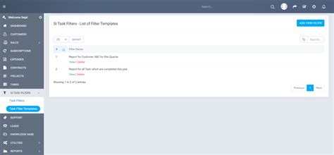 Custom Task Filters Module For Perfex Crm By Sejalinfotech Codecanyon