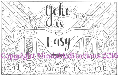 Coloring Page For My Yoke Is Easy Etsy