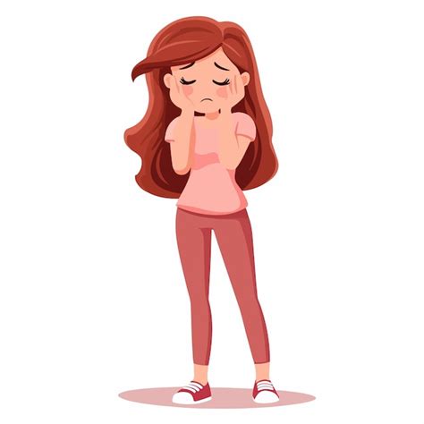 Embarrassed Girl Vector Cartoon Illustration Premium Ai Generated Vector