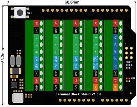 Df 端子台擴充板 Terminal Block Shield For Arduino 機器人王國商城