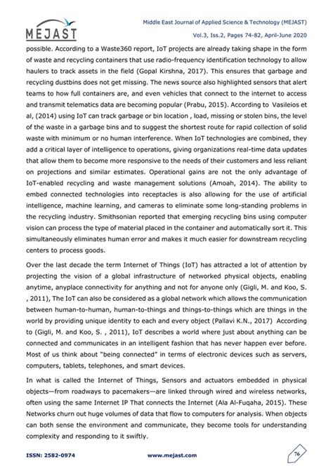 Smart Garbage Monitoring System Using Internet Of Things PDF