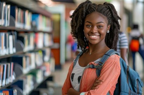 Premium Photo A Smiling Cute Pretty African American Girl A Positive