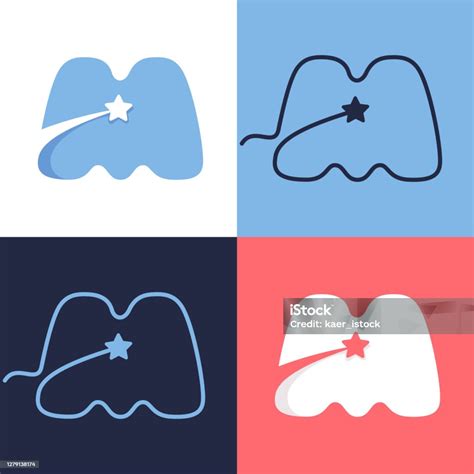 혜성 꼬리와 네거티브 스페이스 스타 아이콘으로 구성된 M 레터 로고 세트 알파벳 M에 대한 스톡 벡터 아트 및 기타 이미지 알파벳 M 로고 1위 Istock