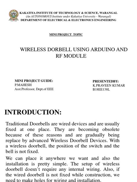 wireless doorbell using arduino pdf transmitter wireless