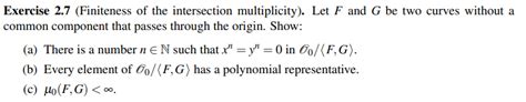 Commutative Algebra Finiteness Of The Intersection Multiplicity Of