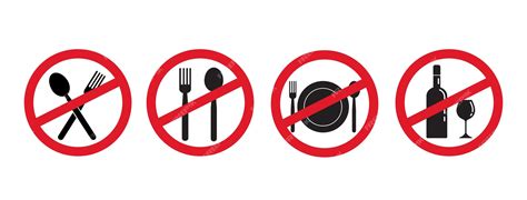 Signo De Prohibición De Alimentos Ilustración Vectorial Vector Premium