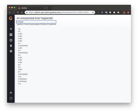 An Unexpected Error Happened When Adjusting The Timerange On Explore