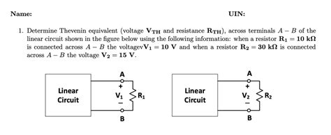 solved name uin 1 determine thevenin equivalent voltage vth and