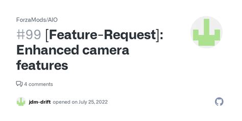 Feature Request Enhanced Camera Features Issue ForzaMods AIO GitHub