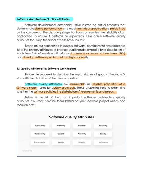 Software Architecture Quality Attributes Pdf Scalability Software