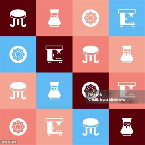 팝 아트 커피 테이블 커피 메이커 도넛 및 기계 아이콘을 붓습니다 벡터 가리기에 대한 스톡 벡터 아트 및 기타 이미지 가리기 건강관리와 의술 고풍스런 Istock