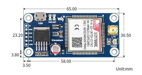 SIM E NB IoT Cat M EDGE GPRS HAT Za Raspberry Pi GNSS Malina