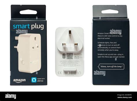 Smart Plug Smartplug Works With Alexa Amazon Removed From Box Isolated On White Background Stock