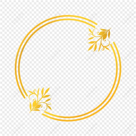 빈티지 황금 꽃 일러스트 패턴 라운드 상자입니다골든금테 Png 일러스트 무료 다운로드 Lovepik